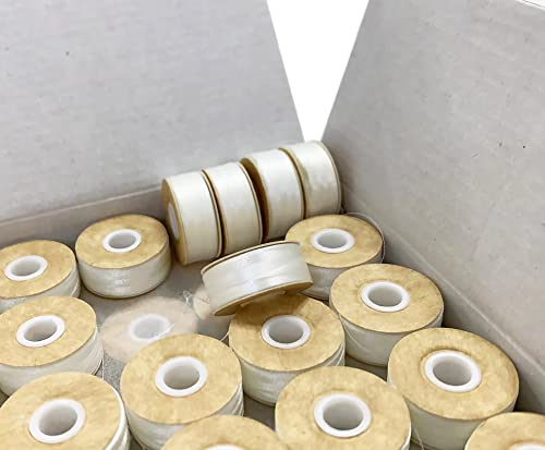 HimaPro 144 White Prewound Bobbins for Embroidery Machines Size L (SA155) Cardboard Sided Good for Brother, Babylock, Janome, Bernina, Husqvarna, Pfaff Embroidery Machines Etc (White) - 60 Weight