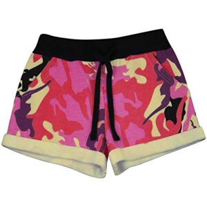 kids girls shorts fleece camouflage baby pink summer hot short dance gym pants