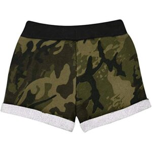 Kids Girls Shorts Fleece Camouflage Green Summer Hot Short Dance Gym Pants 5-13Y