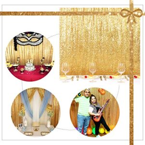 Juya Delight 4ft x 7ft New Gold Sequin Photography Backdrop Curtain for Wedding Party Decoration Festival Ceremony