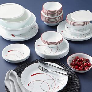 Corelle Vitrelle 78-Piece Service for 12 Dinnerware Set, Triple Layer Glass and Chip Resistant, Lightweight Round Plates and Bowls Set, Splendor