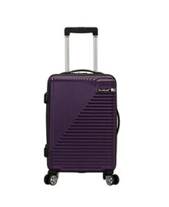 rockland star trail hardside spinner wheel luggage, purple, carry-on 20-inch