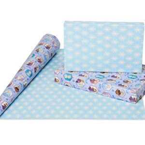 American Greetings Reversible All-Occasion and Birthday Wrapping Paper, Disney Frozen (1 Pack, 75 sq. ft.)