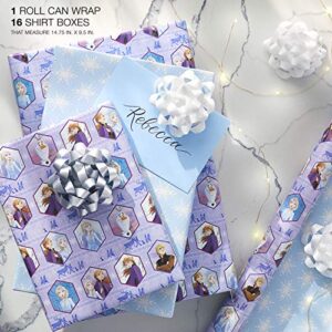 American Greetings Reversible All-Occasion and Birthday Wrapping Paper, Disney Frozen (1 Pack, 75 sq. ft.)