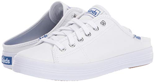 Keds womens Kickstart Mule Core Canvas Sneaker, White, 7.5 US