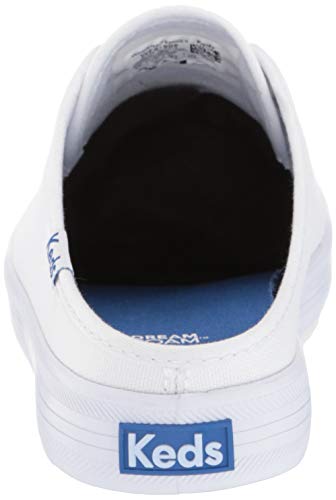 Keds womens Kickstart Mule Core Canvas Sneaker, White, 7.5 US