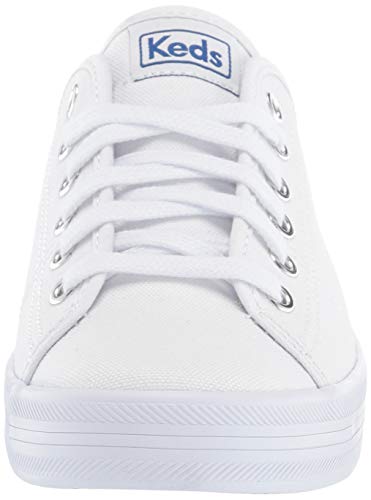 Keds womens Kickstart Mule Core Canvas Sneaker, White, 7.5 US