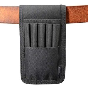 diodrio belt pen holder, pencil holder pouch, pen sleeve case holster for belt, hold multiple pens, hold 6 inch ruler, 4 pens and a marker. made of durable fabrics, detachable, black.