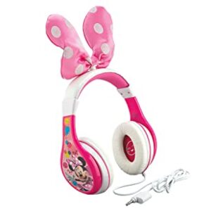 Minnie Mouse Kids Headphones for Kids Adjustable Stereo Tangle-Free 3.5Mm Jack Wired Cord Over Ear Headset for Children Parental Volume Control Safe for School Home & Travel Packaging