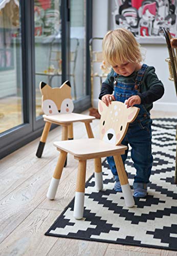 Tender Leaf Toys - Forest Table and Chairs Collections - Adorable Kids Size Art Play Game Table and Chairs - Made with Premium Materials and Craftsmanship for Children 3+ (Forest Deer Chair)