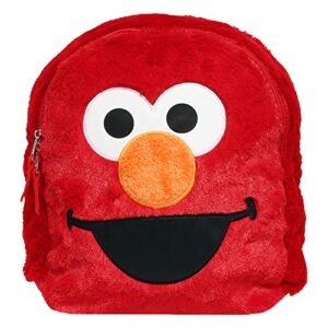 sesame street plush elmo backpack for toddlers, boys, and girls - for school or travel - small 12 inch size