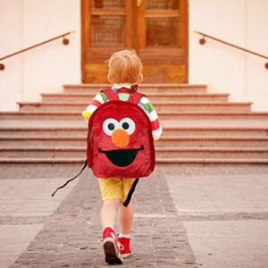 Sesame Street Plush Elmo Backpack for Toddlers, Boys, and Girls - for School or Travel - Small 12 Inch Size