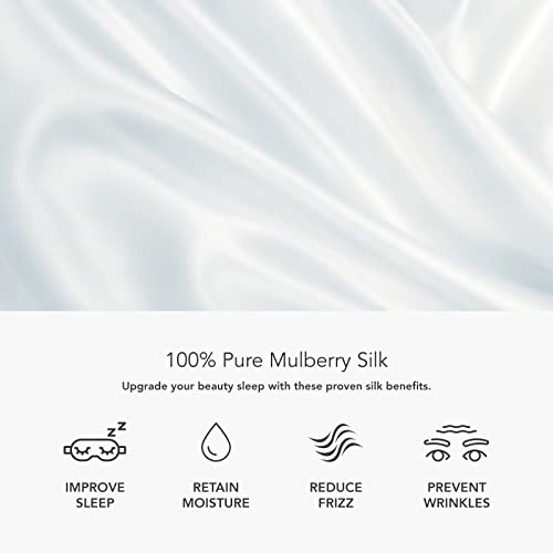 Fishers Finery 30mm 100% Pure Mulberry Silk Pillowcase, Good Housekeeping Quality Tested (White, Standard)