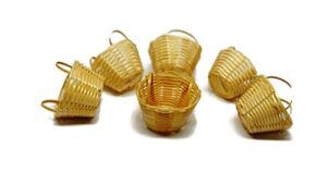 mini 10 bamboo wicker holder basket fruit vegetable picnic dollhouse miniature supply