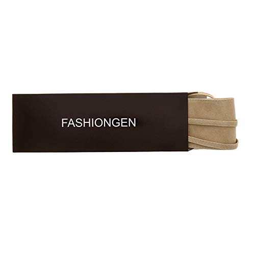 FASHIONGEN - Woman leatherette waisband Obi Belt, MICA - Tan Beige, L-XL