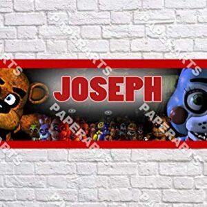 Five Nights at Freddy's - Personalized Birthday Name Poster with Custom Name On it, Border Mat and Frame Options