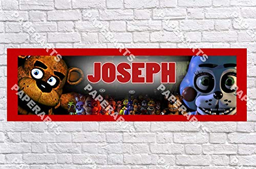 Five Nights at Freddy's - Personalized Birthday Name Poster with Custom Name On it, Border Mat and Frame Options