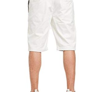 Tansozer Men's Shorts Casual Classic Fit Drawstring Summer Beach Shorts with Elastic Waist and Pockets (White, Medium)