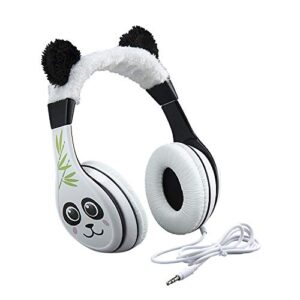 Panda Kids Headphones, Adjustable Headband, Stereo Sound, 3.5Mm Jack, Wired Headphones for Kids, Tangle-Free, Volume Control, Foldable, Childrens Headphones Over Ear for School Home, Travel