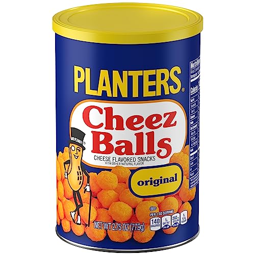 PLANTERS Original Cheez Balls Cheese Flavored Snacks, 2.75 oz Canister (Pack of 6)