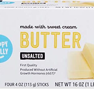 Amazon Brand - Happy Belly Unsalted Butter Sticks, 16 oz. (4 Four Oz. Sticks)