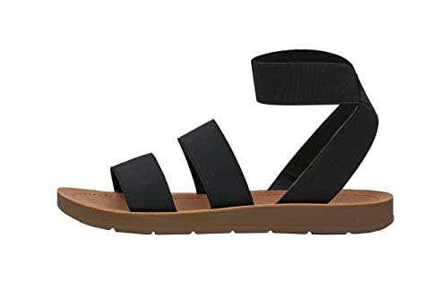 CUSHIONAIRE Women's Indego Stretch Sandal, Black 8.5