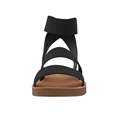 CUSHIONAIRE Women's Indego Stretch Sandal, Black 8.5