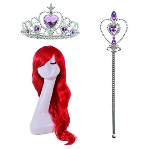 Joy Join Little Girls Princess Mermaid Costume for Girls Dress Up Party with Wig,Crown, Mace 4-5 Years