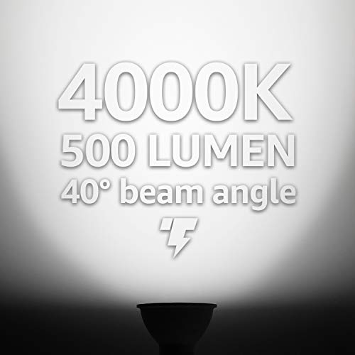 TORCHSTAR GU10 LED Bulbs Dimmable, 500LM 50W Halogen Equivalent, 4000K Cool White, 40° Beam Angle Spot Light Bulb for Recessed Lighting Track Lighting, UL & Energy Star Listed, Pack of 6