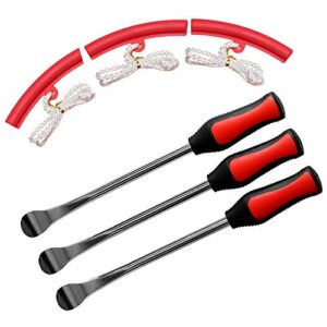 asooll 11.5" 𝐓𝐢𝐫𝐞 𝐒𝐩𝐨𝐨𝐧𝐬 motorcycle tire changer tools bike tire iron levers repair kit with 3 pcs rim protectors