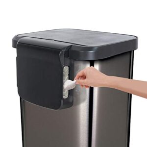 Glad 20 Gallon / 75.5 Liter Extra Capacity Stainless Steel Step Trash Can with CloroxTM Odor Protection, Pewter