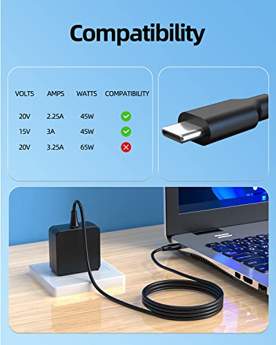 Laptop Charger for Asus, (UL Safety Certified), USB C, 45W, Chromebook, Zenbook, Transformer Book