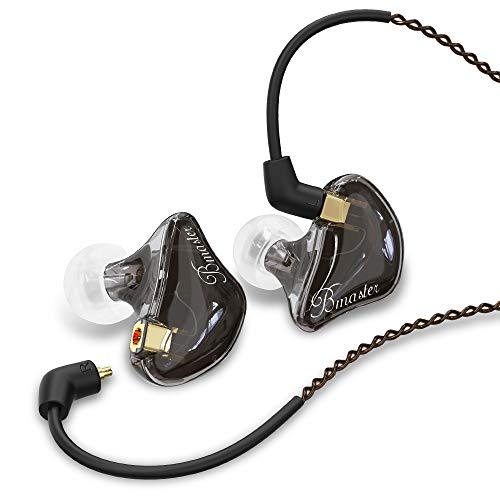 BASN Triple Driver in Ear Monitors Bmaster in-Ear Headphones with Silver-Plated MMCX Cable Ideal Earphones for Musicians Sound Engineers and DJs (Dark Brown)…