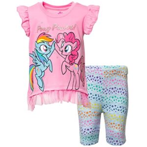 my little pony little girls ruffled sleeves t-shirt bike shorts set 6