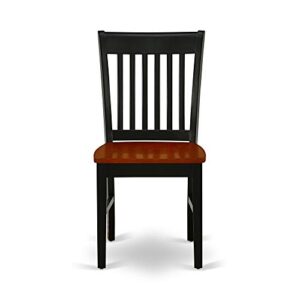 East West Furniture PLNO7-BCH-W Plainville 7 Piece Set Consist of an Oval Dining Room Table with Butterfly Leaf and 6 Wooden Seat Chairs, 42x78 Inch, Black & Cherry