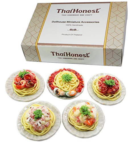 ThaiHonest Mixed 5 Assorted Spaghetti Dollhouse Miniature Food,Tiny Food