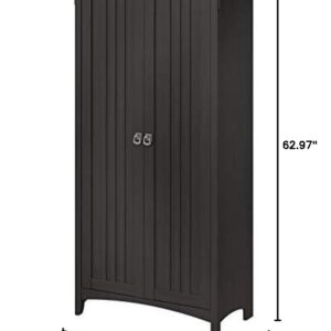 Bush Furniture Salinas Bathroom Storage Cabinet with Doors, Vintage Black