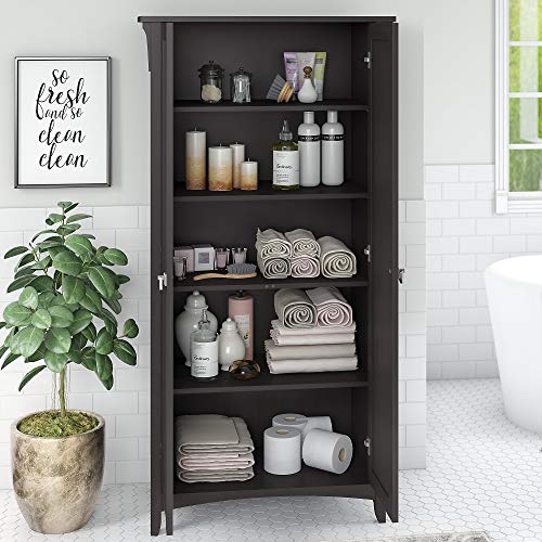 Bush Furniture Salinas Bathroom Storage Cabinet with Doors, Vintage Black