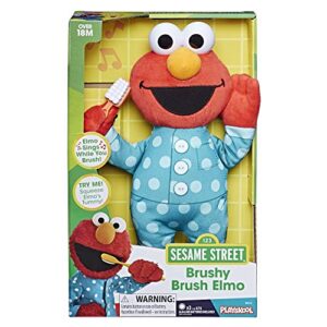 Sesame Street Elmo 12-inch Plush, Sings The Brushy Brush Song, Toy for Kids Ages 18 Months and Up