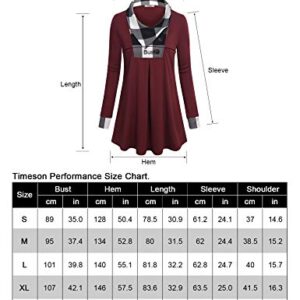 Timeson Winter Tunic Tops,V Neck Cotton Long Tunics for Leggings Ladies Long Sleeve Sweaters Loose Thick Button Sweatshirts Knit A Line Winter Leggings Shirts Fall Fleece Tops Carbon Gray X-Large