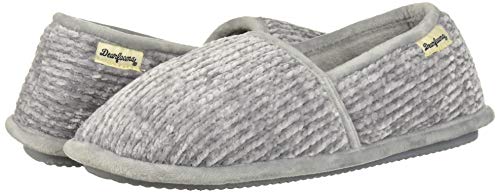 Dearfoams Women's Chenille A-Line Slipper, Sleet, Large