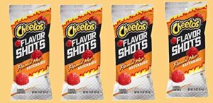 flamin hot asteroid poppers 4 bags (flavored corn puffs) 1 ounce bags