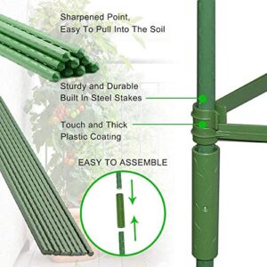 Derlights Tomato Cages Deformable Plant Supports, 3Pack Plant Cages Tomato Stakes Garden Cages, Multi-Functional Tomato Trellis for Climbing Vegetables with 9Pcs Clips