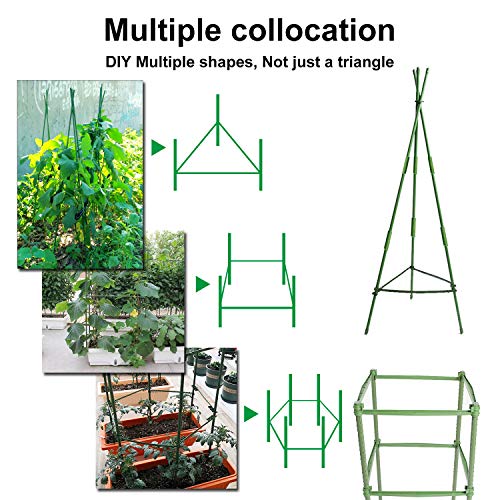 Derlights Tomato Cages Deformable Plant Supports, 3Pack Plant Cages Tomato Stakes Garden Cages, Multi-Functional Tomato Trellis for Climbing Vegetables with 9Pcs Clips