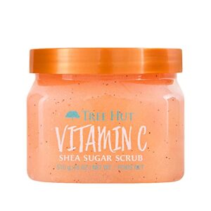 tree hut vitamin c shea sugar scrub, 18 oz, ultra hydrating and exfoliating scrub for nourishing essential body care