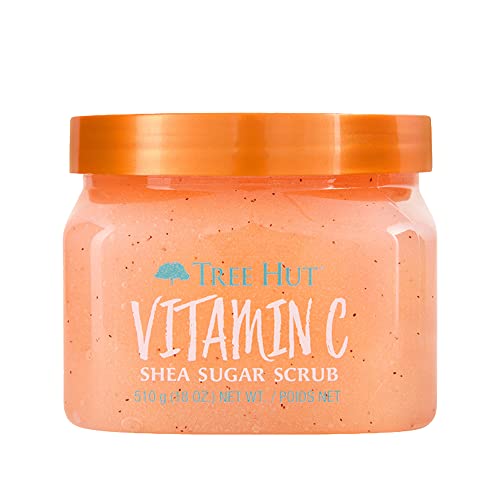 Tree Hut Vitamin C Shea Sugar Scrub, 18 oz, Ultra Hydrating and Exfoliating Scrub for Nourishing Essential Body Care