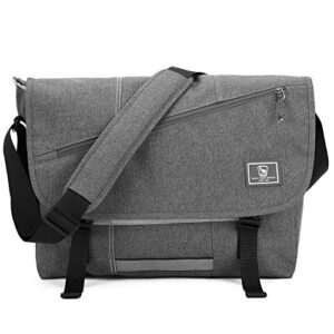 oiwas 15.6 inch messenger bag for men/women crossbody travel satchel bags laptop shoulder bag large briefcase computer work college grey