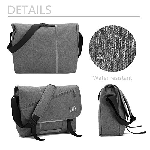 OIWAS 15.6 Inch Messenger Bag for Men/Women Crossbody Travel Satchel Bags Laptop Shoulder Bag Large Briefcase Computer Work College Grey