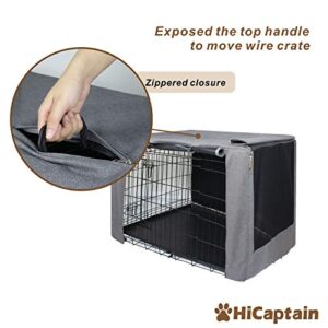 HiCaptain Folding Metal Dog Crate for Cover 42 Inch Wire Pet Cage (Black)