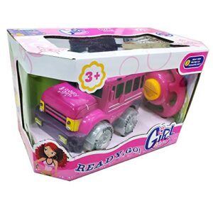 Liberty Imports My First RC Car for Girls - Pink Purple Remote Control 2CH Racer Vehicle for Kids, Toddlers (School Bus)